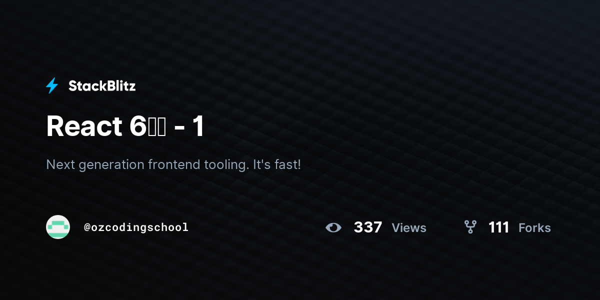 React 6일차 - 1 - StackBlitz