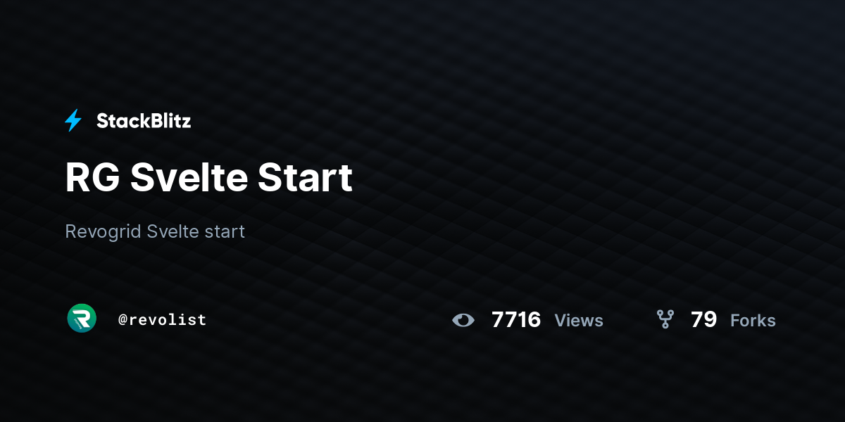 RG Svelte Start - StackBlitz