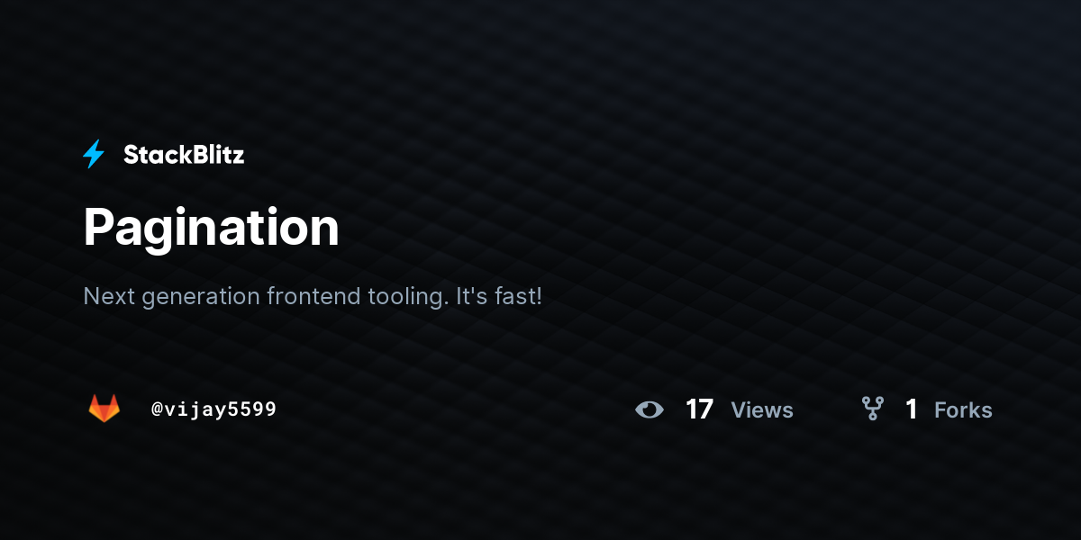 Pagination - StackBlitz