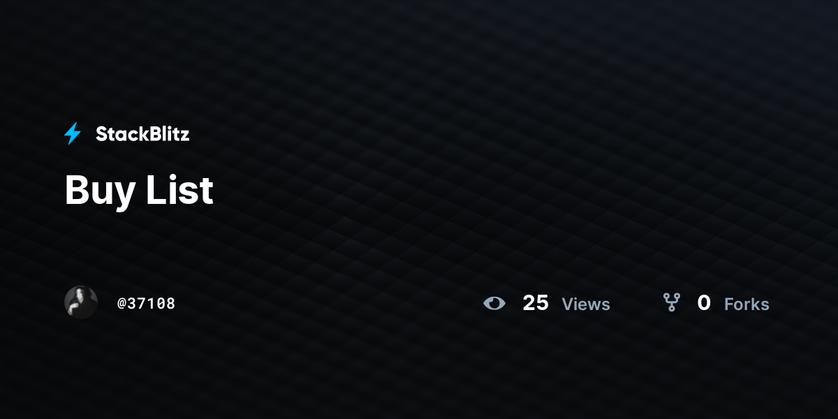 Buy List - StackBlitz