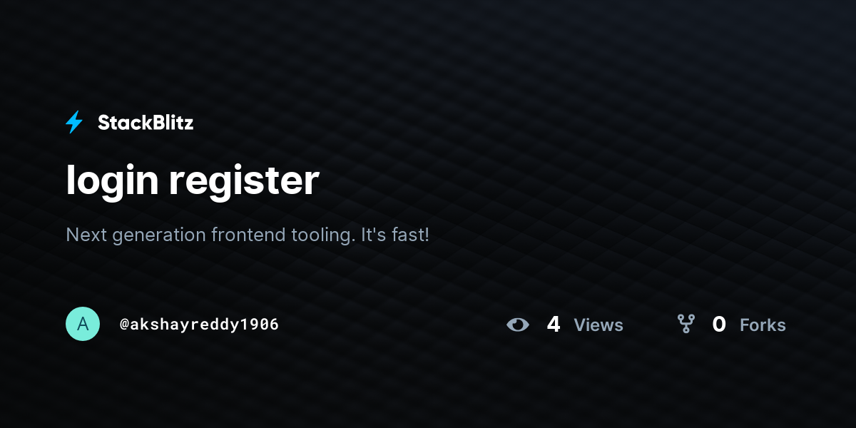 login register - StackBlitz