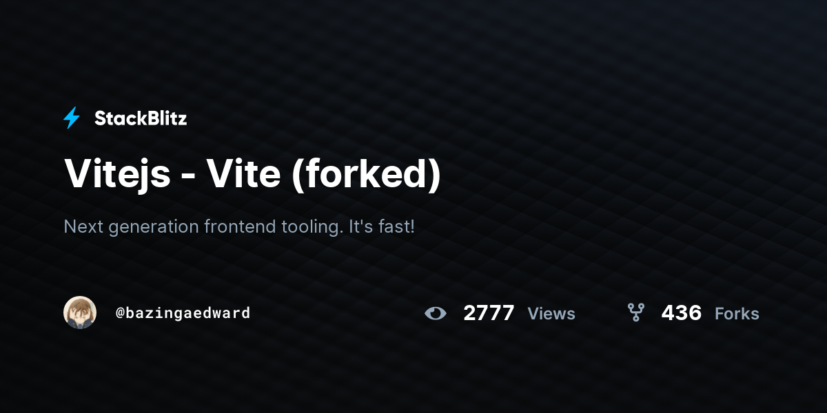 Vitejs Vite Forked Stackblitz