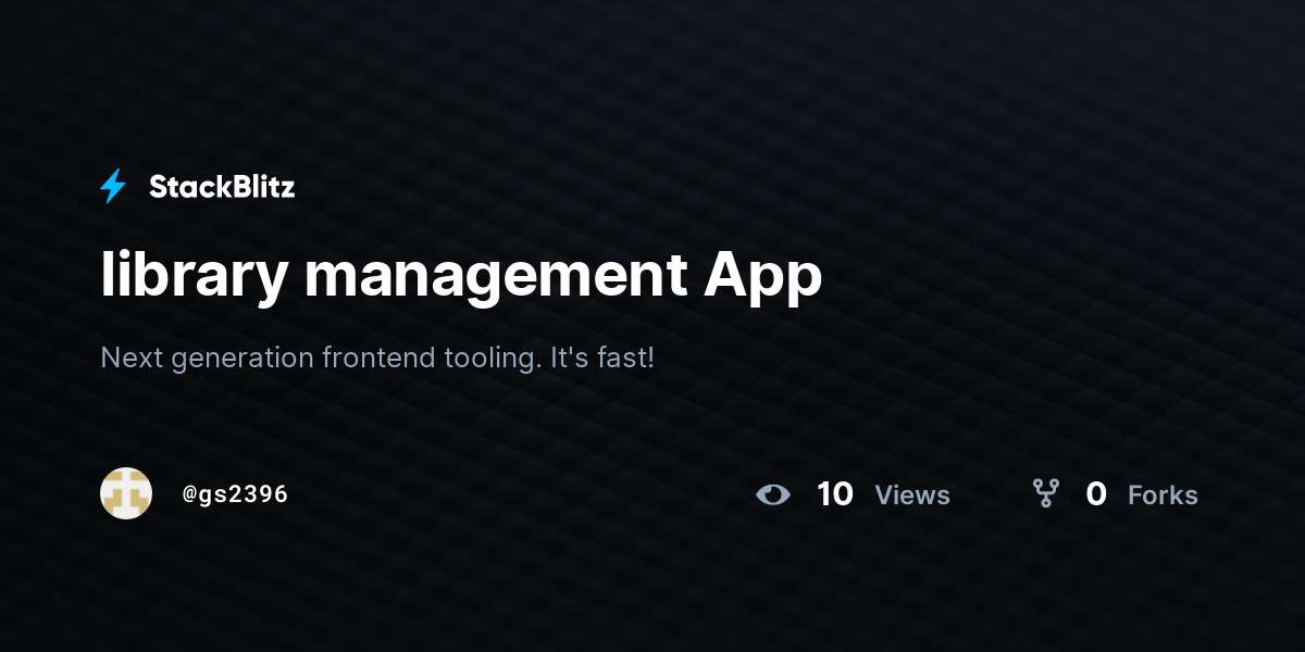 library management App - StackBlitz
