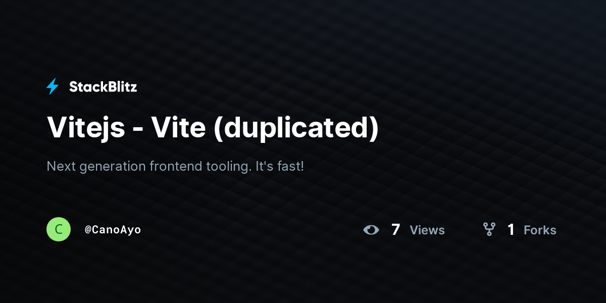 Vitejs - Vite (duplicated) - StackBlitz