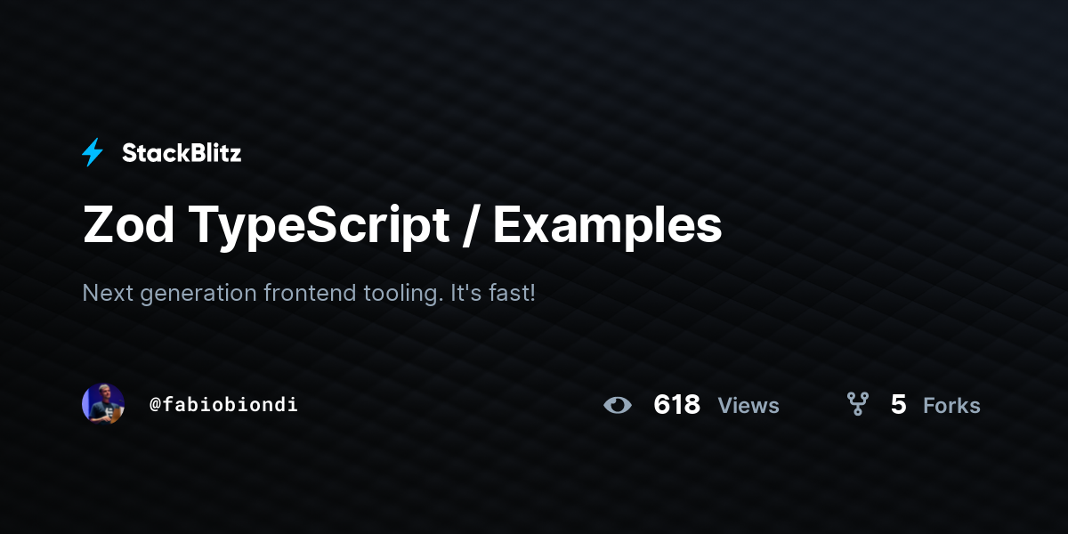 Zod TypeScript / Examples - StackBlitz