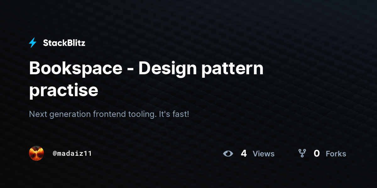 Bookspace - Design pattern practise - StackBlitz