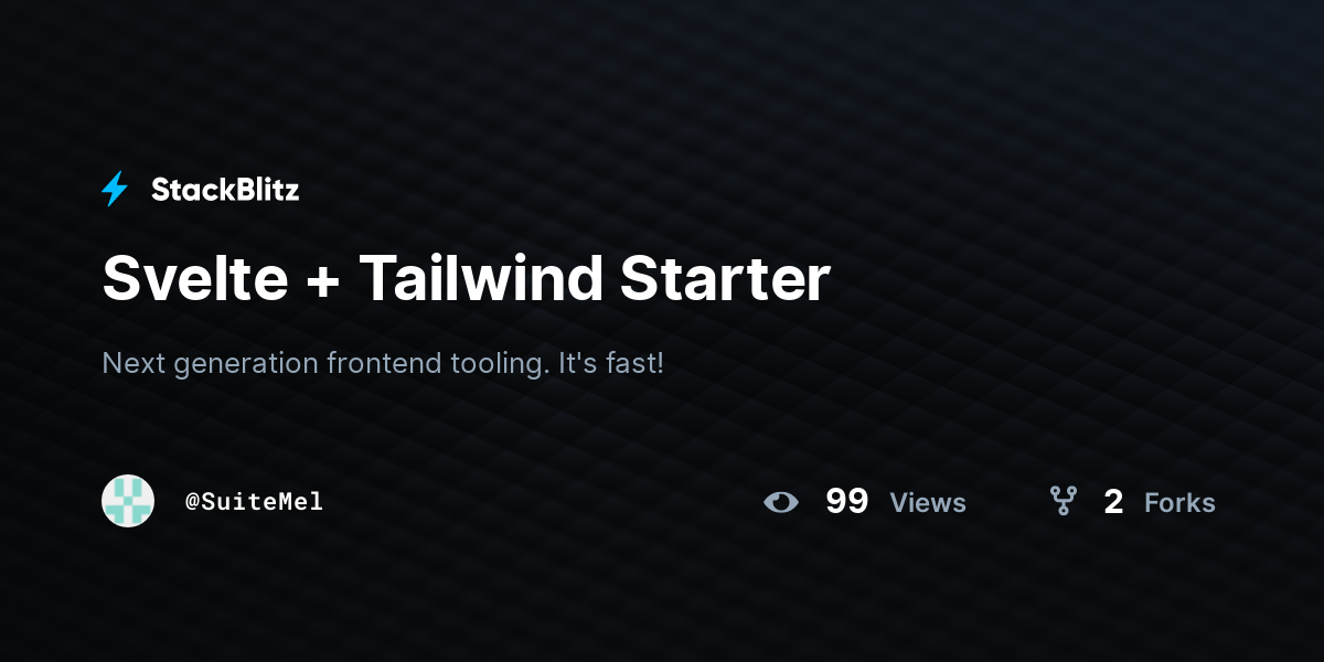 Svelte + Tailwind Starter - StackBlitz