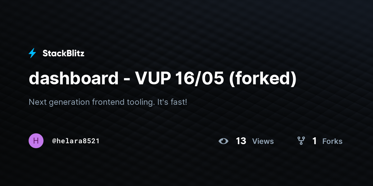 dashboard - VUP 16/05 (forked) - StackBlitz