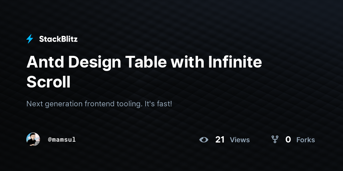 Antd Design Table with Infinite Scroll - StackBlitz