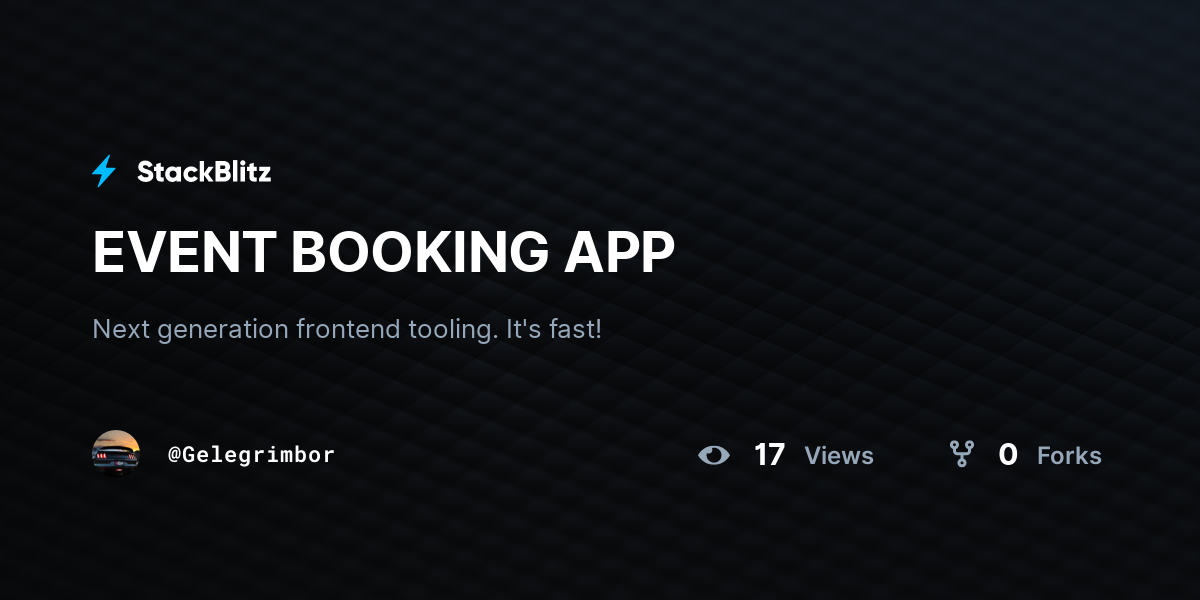 EVENT BOOKING APP - StackBlitz