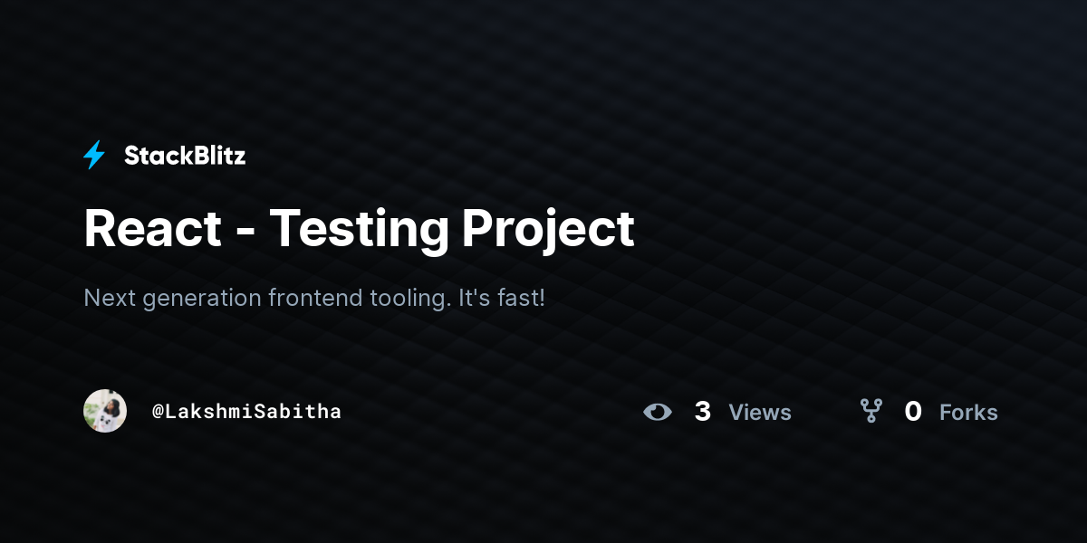 React - Testing Project - StackBlitz