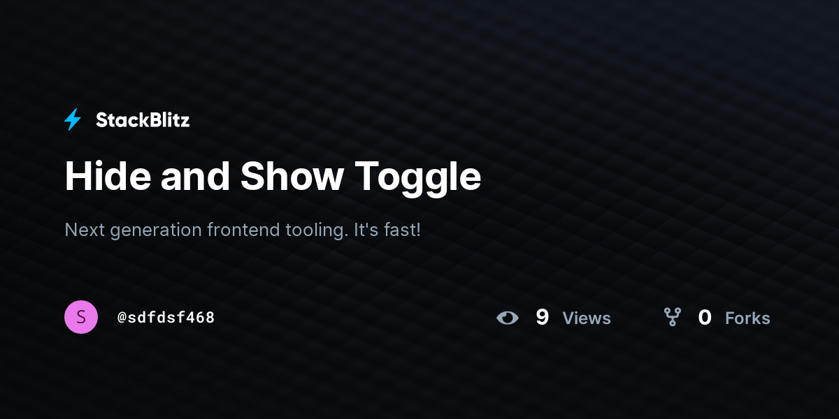 Hide and Show Toggle - StackBlitz
