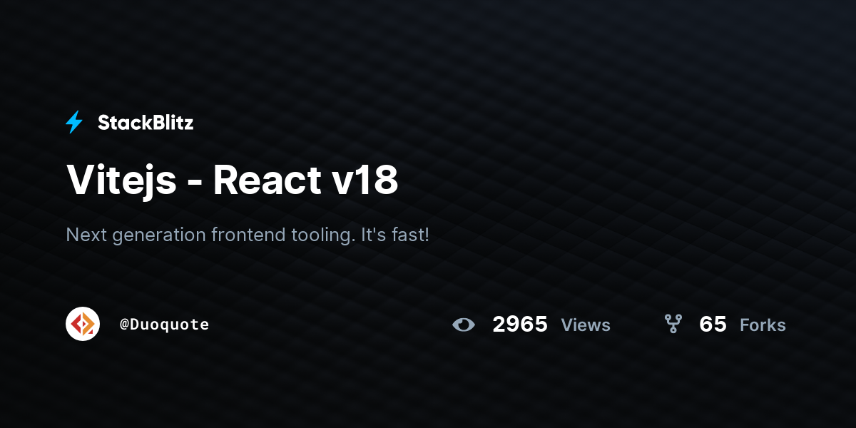 Vitejs - React v18 - StackBlitz