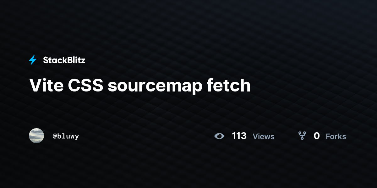Vite CSS sourcemap fetch - StackBlitz