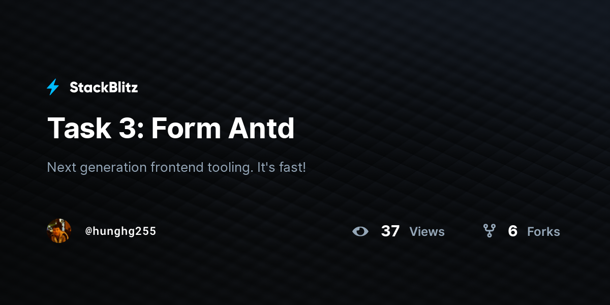 Task 3: Form Antd - StackBlitz