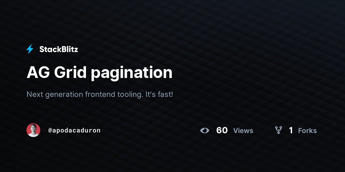 AG Grid pagination - StackBlitz