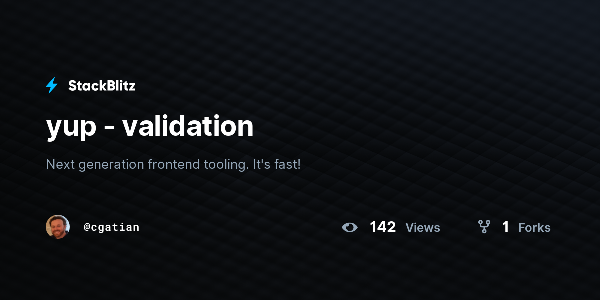 yup - validation - StackBlitz