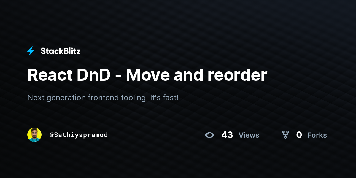React DnD - Move and reorder - StackBlitz