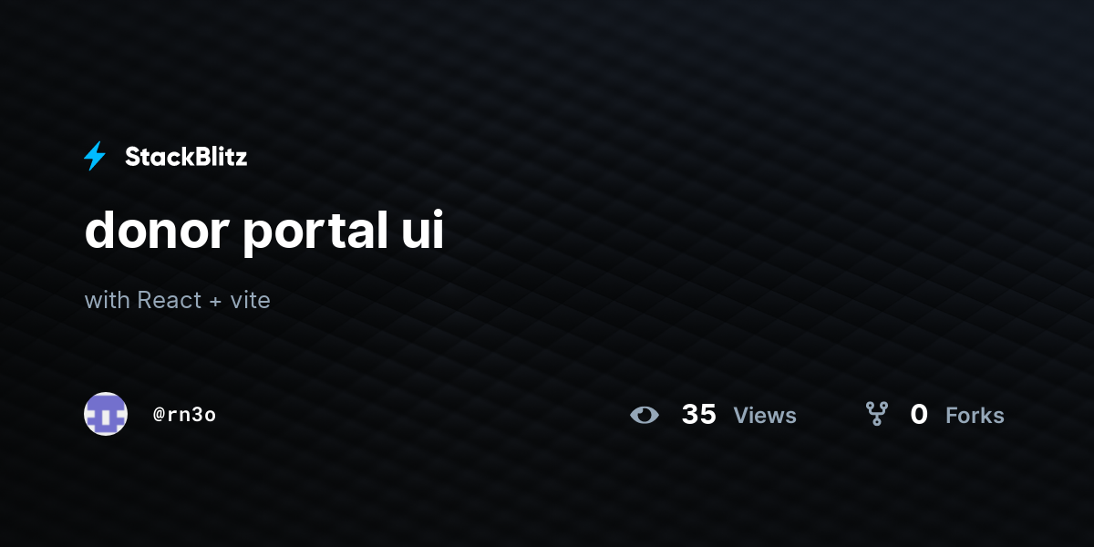 donor portal ui - StackBlitz
