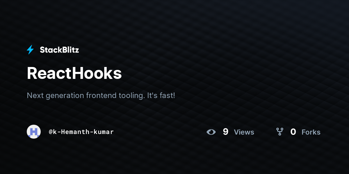 ReactHooks - StackBlitz