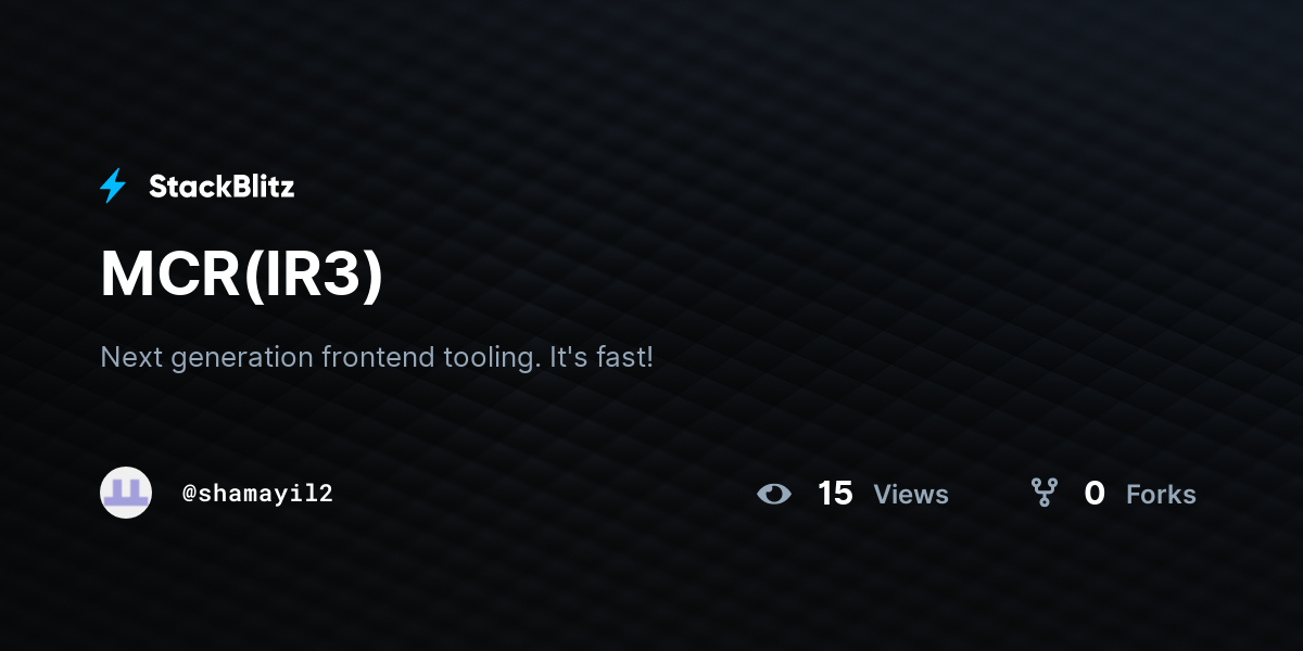 MCR(IR3) - StackBlitz