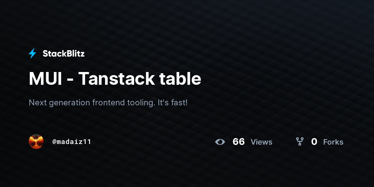 MUI - Tanstack table - StackBlitz