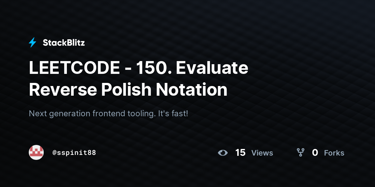 Leetcode 150 Evaluate Reverse Polish Notation Stackblitz 5255