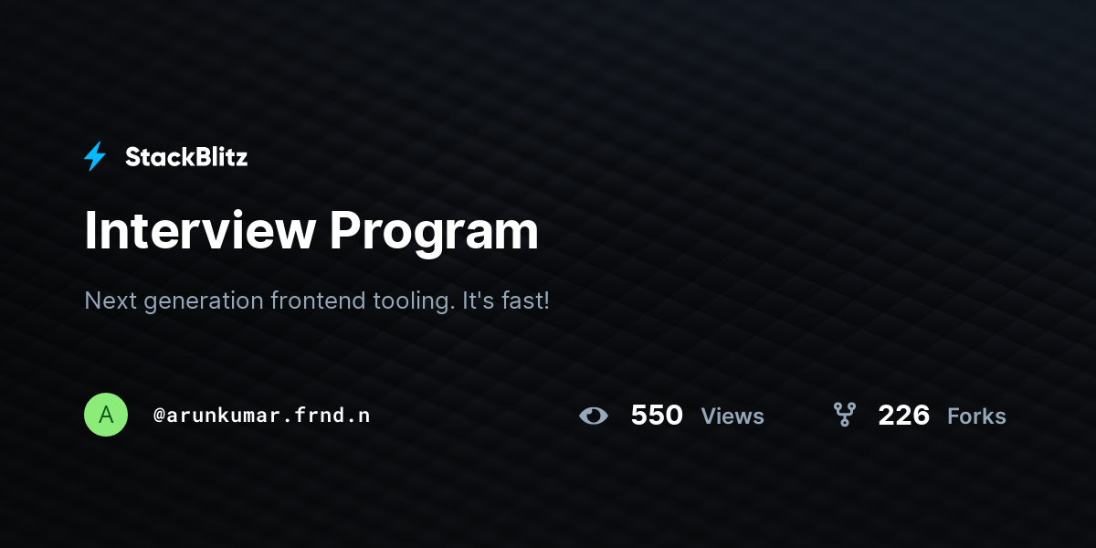 Interview Program - StackBlitz