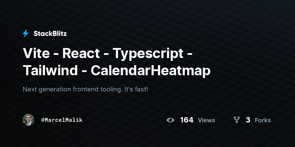 Vite - React - Typescript - Tailwind - CalendarHeatmap - StackBlitz