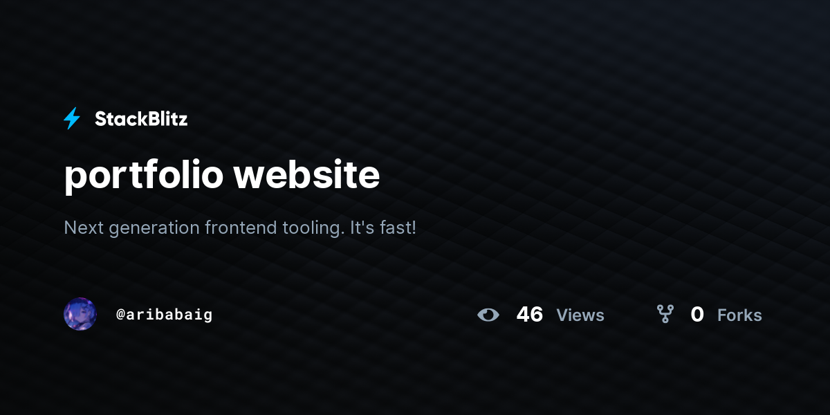 portfolio website - StackBlitz