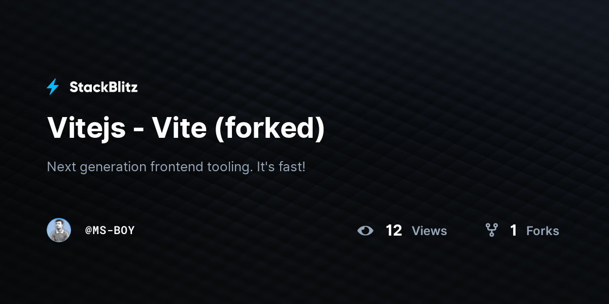 Vitejs - Vite (forked) - StackBlitz