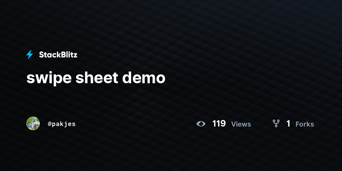 swipe sheet demo - StackBlitz
