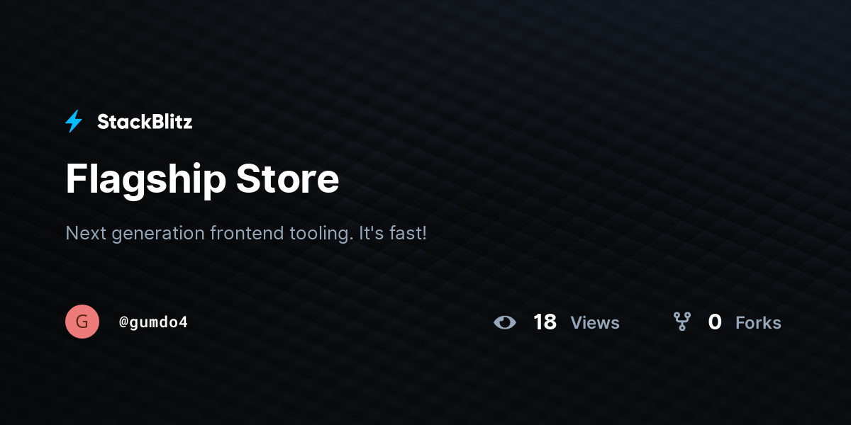 Flagship Store - StackBlitz