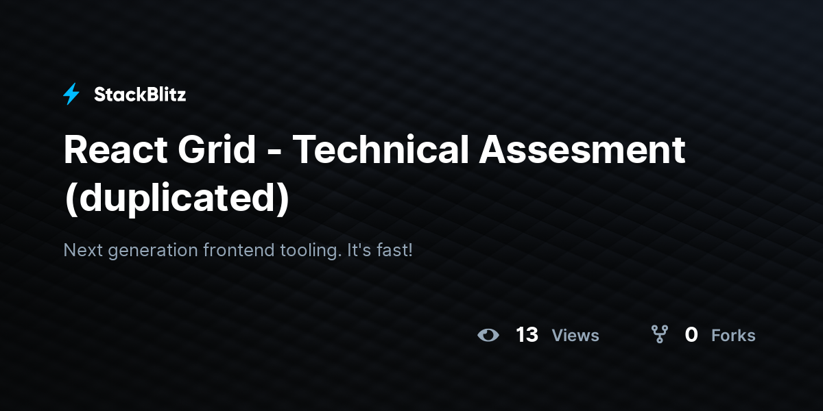 React Grid - Technical Assesment (duplicated) - StackBlitz