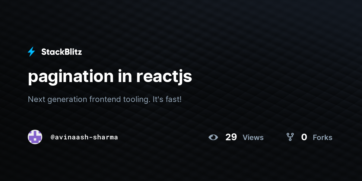 pagination in reactjs - StackBlitz pagination in reactjs - StackBlitz