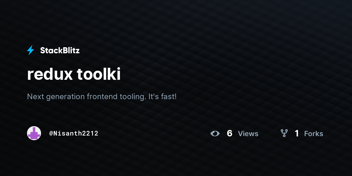 redux toolki - StackBlitz