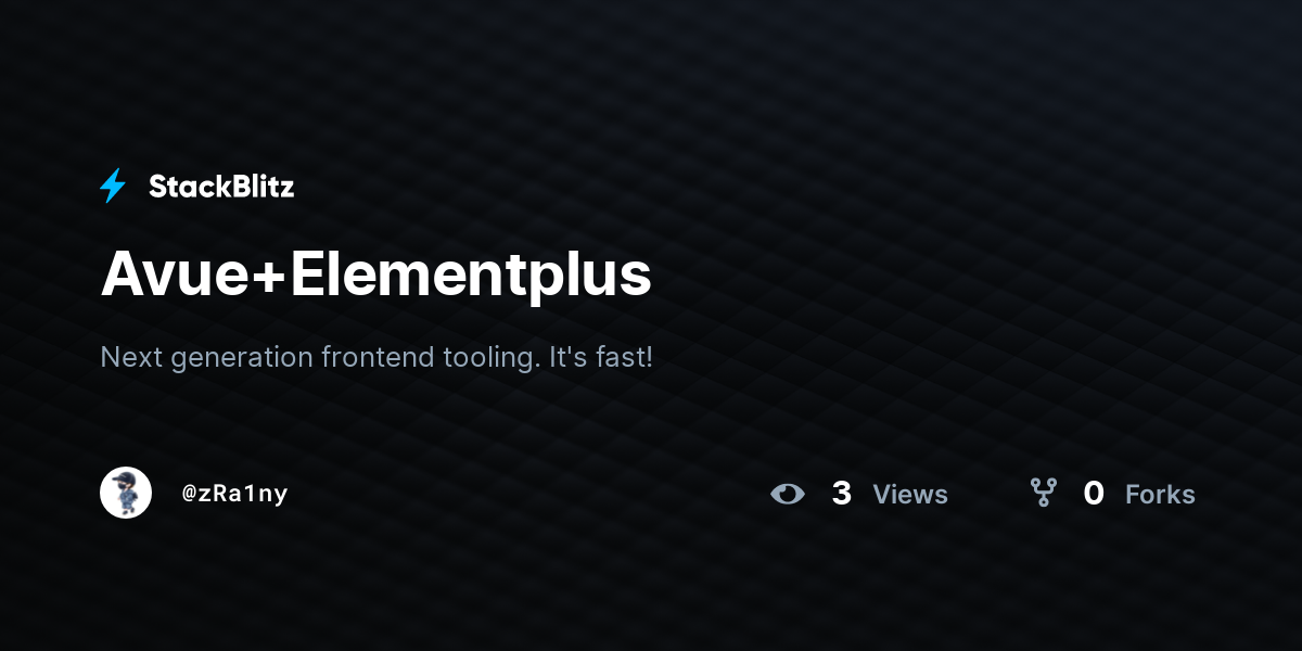 Avue+Elementplus - StackBlitz