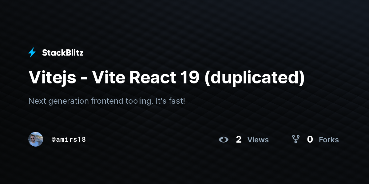 Vitejs - Vite React 19 (duplicated) - StackBlitz