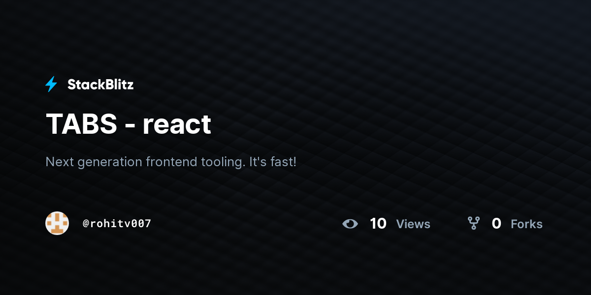 TABS - react - StackBlitz