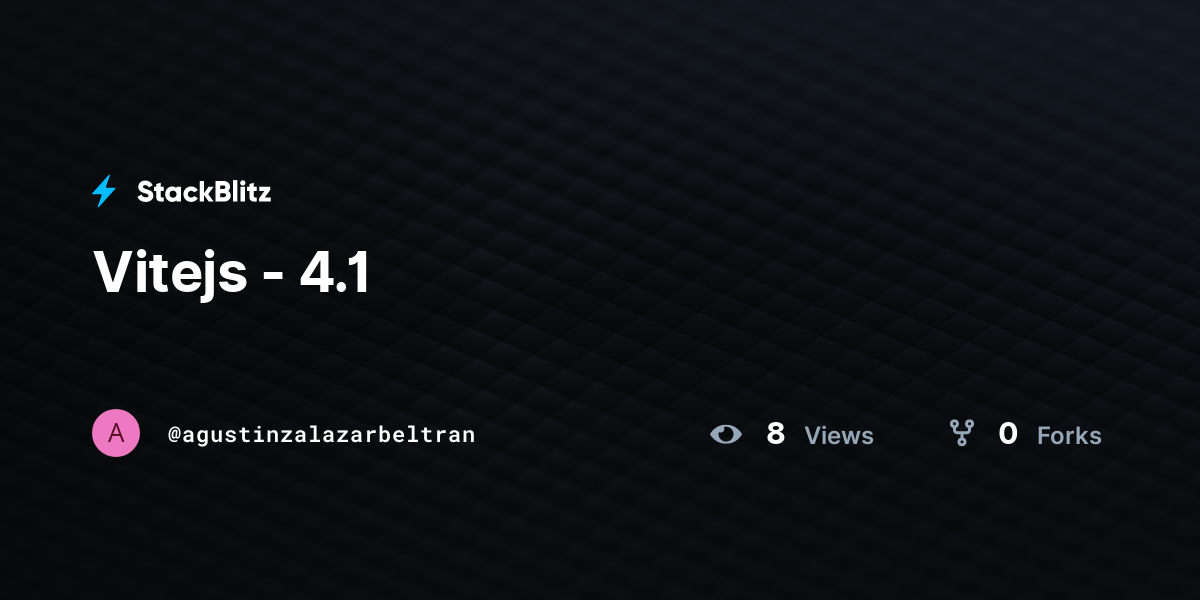 Vitejs - 4.1 - StackBlitz