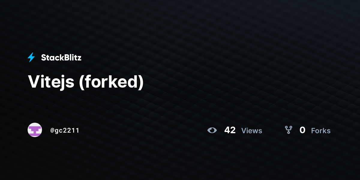 Vitejs (forked) - StackBlitz