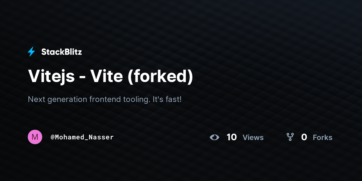 Vitejs - Vite (forked) - StackBlitz