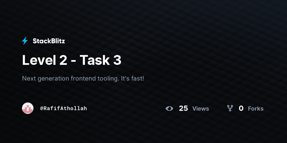 Level 2 - Task 3 - StackBlitz