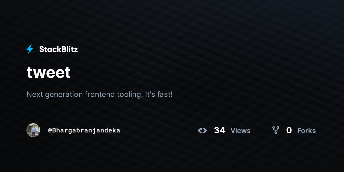 tweet - StackBlitz
