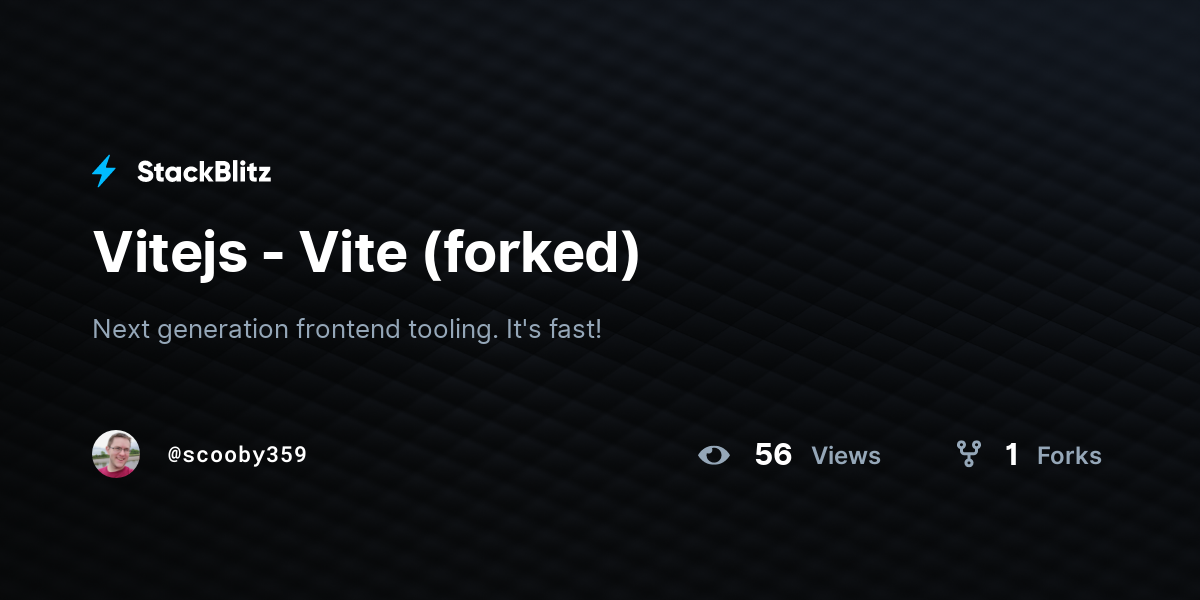 Vitejs - Vite (forked) - StackBlitz