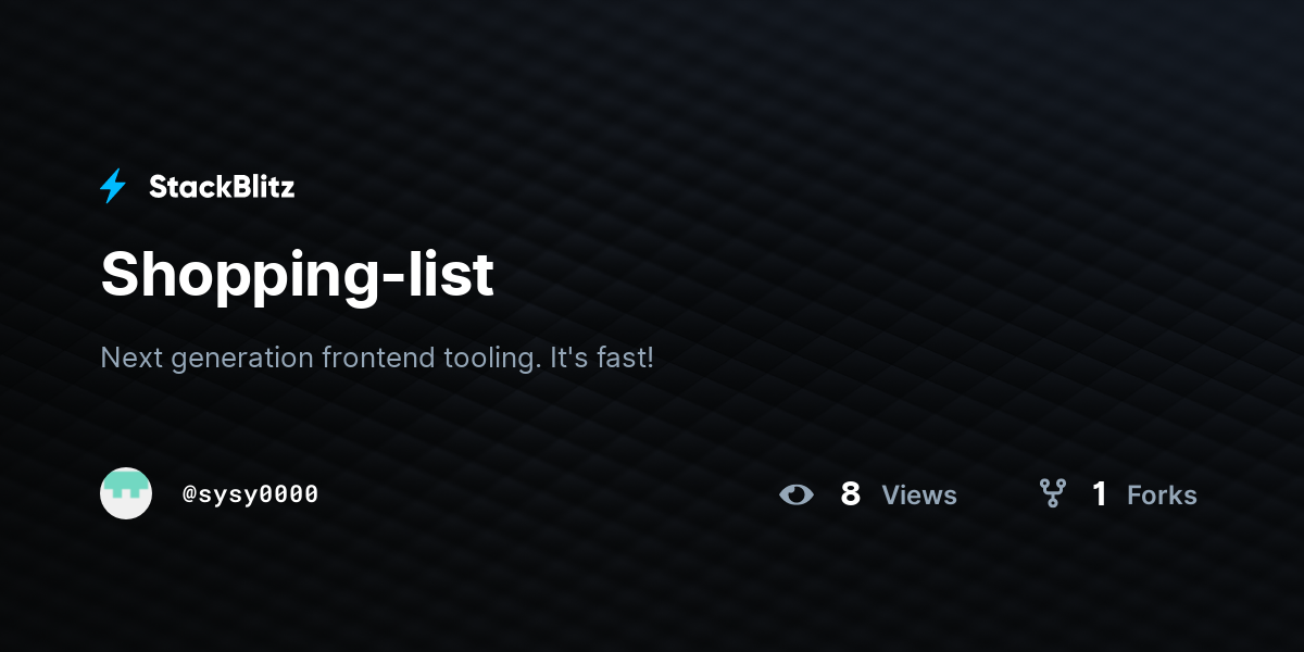 Shopping-list - StackBlitz