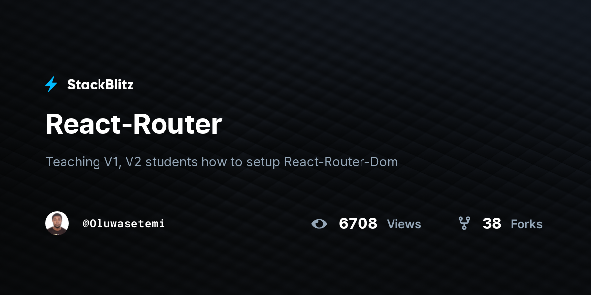 React-Router - StackBlitz