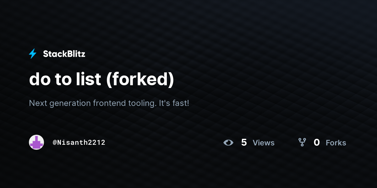 do to list (forked) - StackBlitz
