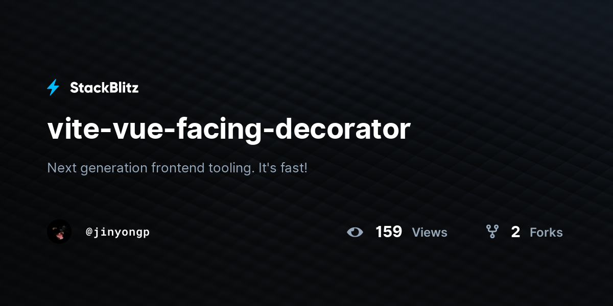 Vite Vue Facing Decorator Stackblitz
