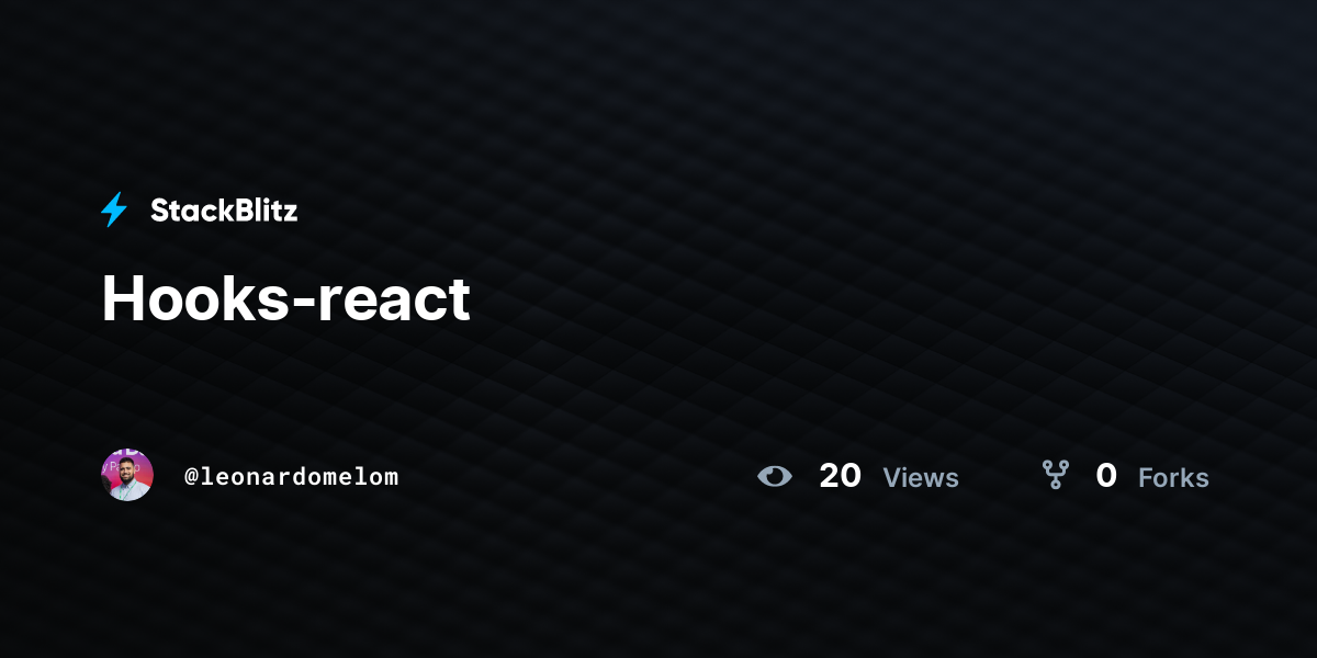 Hooks React Stackblitz 